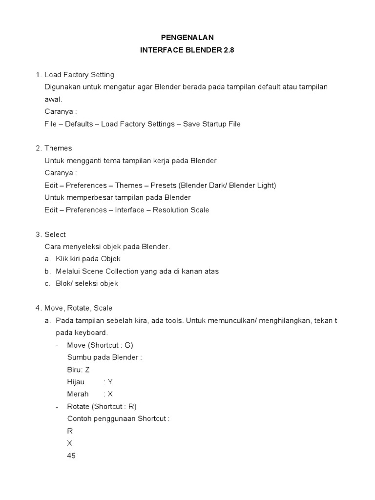 Pengenalan Interface Blender 2 | PDF