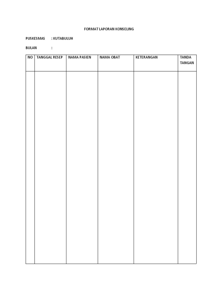 Format Laporan Konseling | PDF