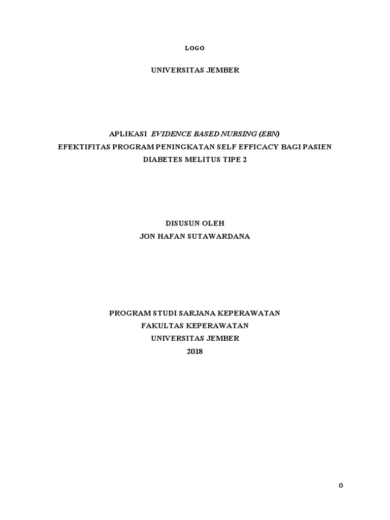 CONOTH APLIKASI EBN Program Self Efficacy Pada DM Tipe 2 Revisi Dengan Critical Apraisal Baru ...