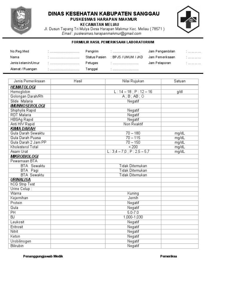 Formulir Lab Lengkap | PDF