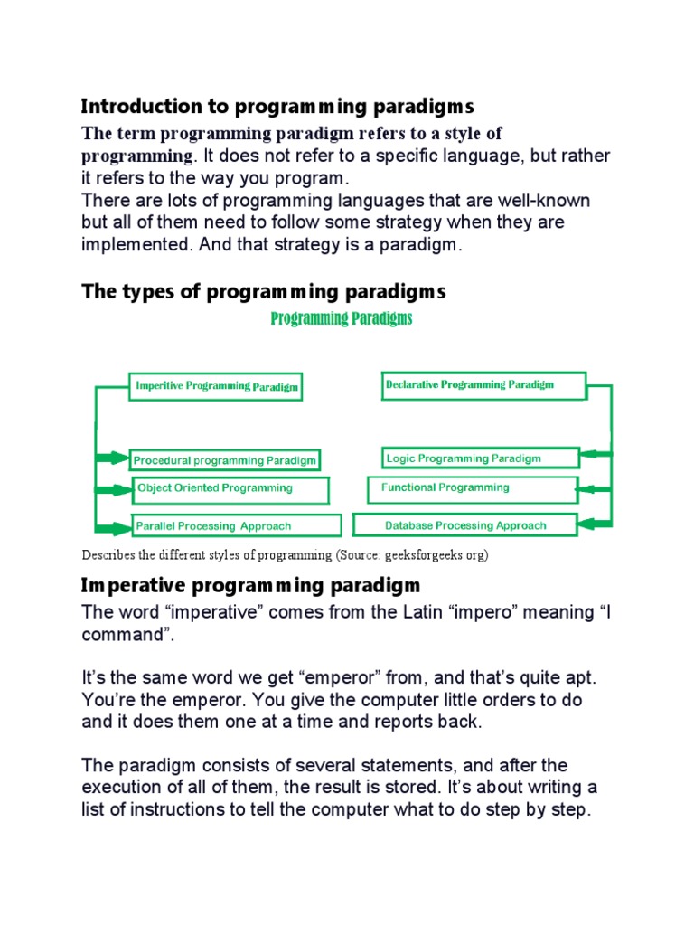 Introduction To Programming Paradigms | PDF | Object Oriented ... Introduction To Programming Paradigms | PDF | Object Oriented ...