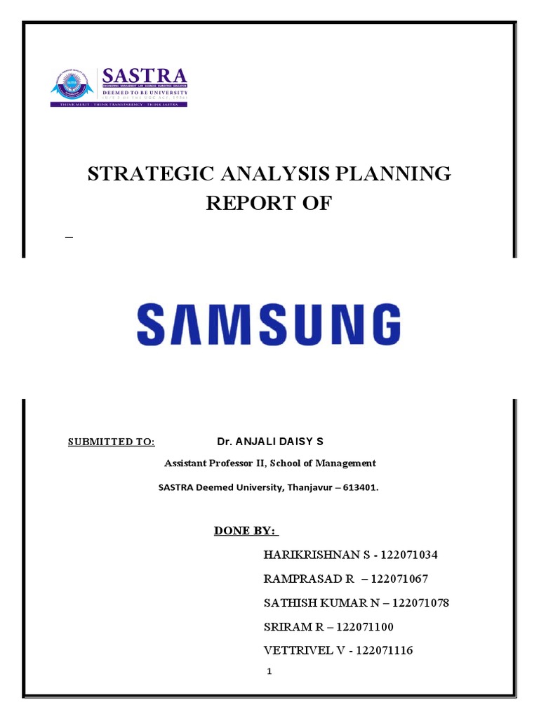 Strategic Analysis Report Edited | PDF | Samsung Electronics | Return ...