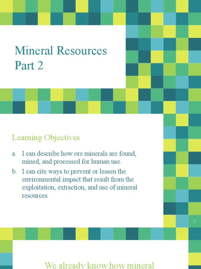 Mineral Resources Part 2 | PDF | Mining | Minerals