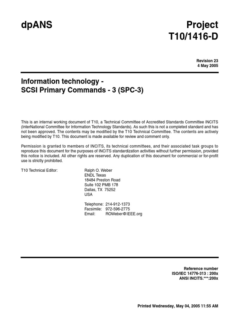 SPC 3 R 23 | PDF | Patent | Byte
