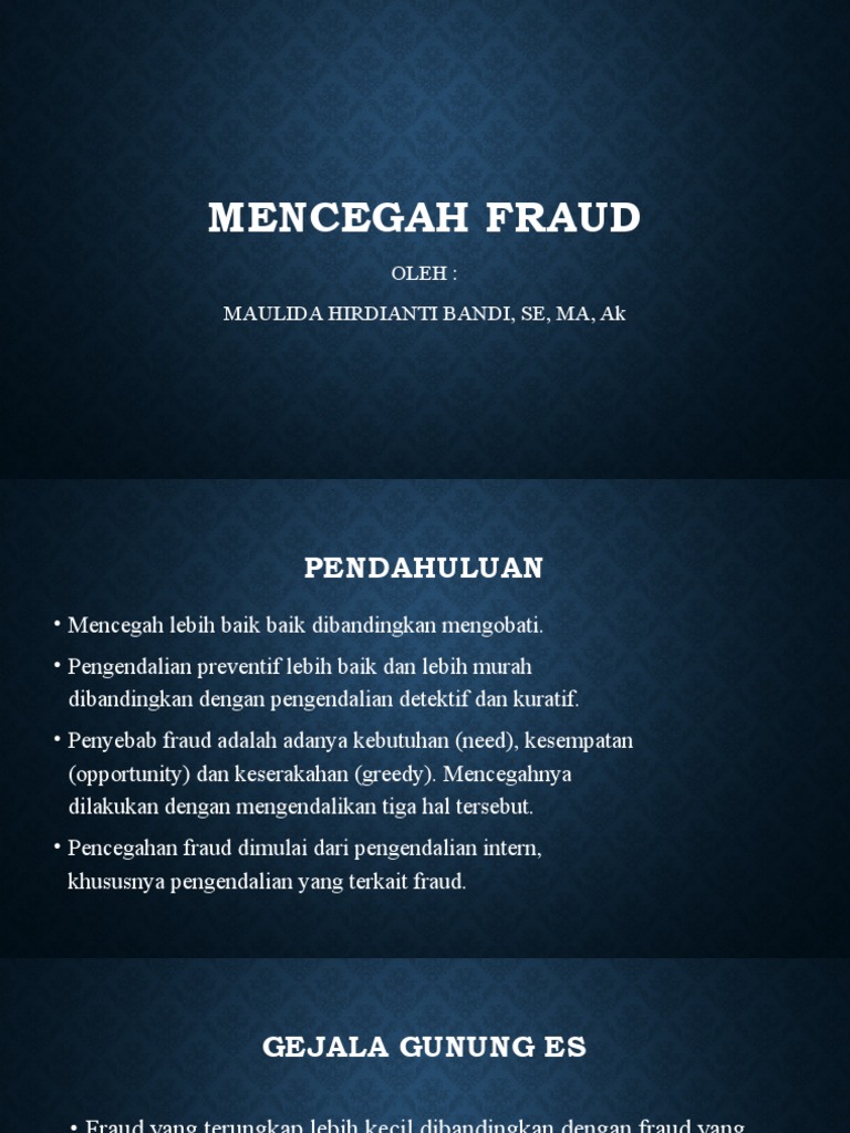 Mencegah Fraud Dan Mendeteksi Fraud | PDF