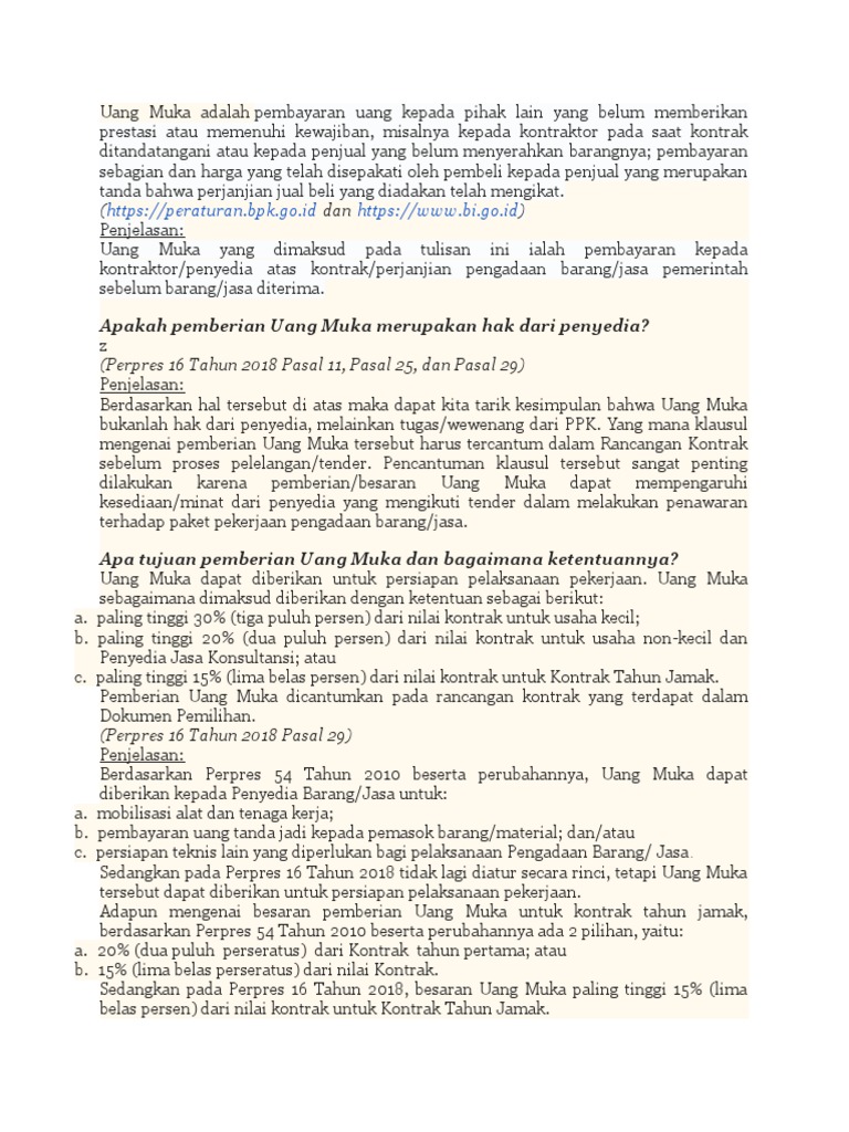 Uang Muka 4 | PDF | Bisnis | Hukum