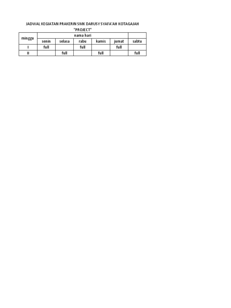 Jadwal Project Full | PDF