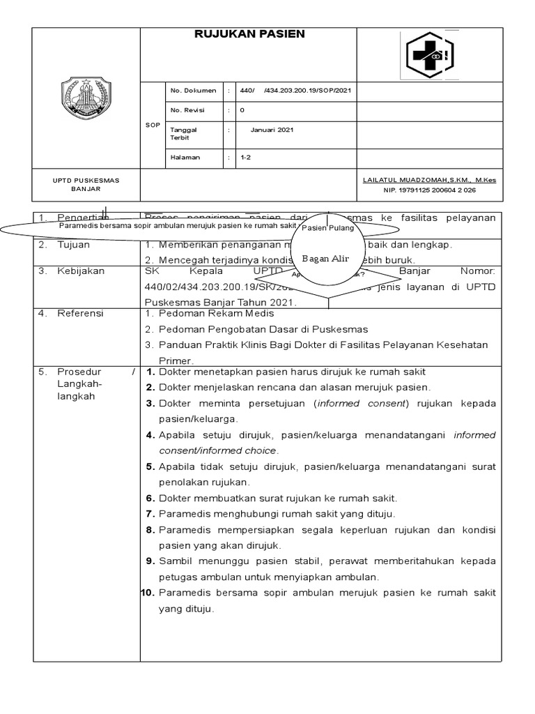 Sop Rujukan Pasien | PDF