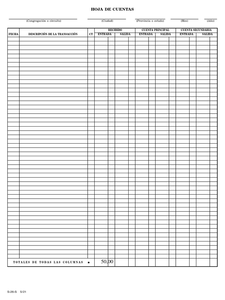 Plantilla de Hoja de Cuentas Bancarias | PDF | Cheque | Bancos
