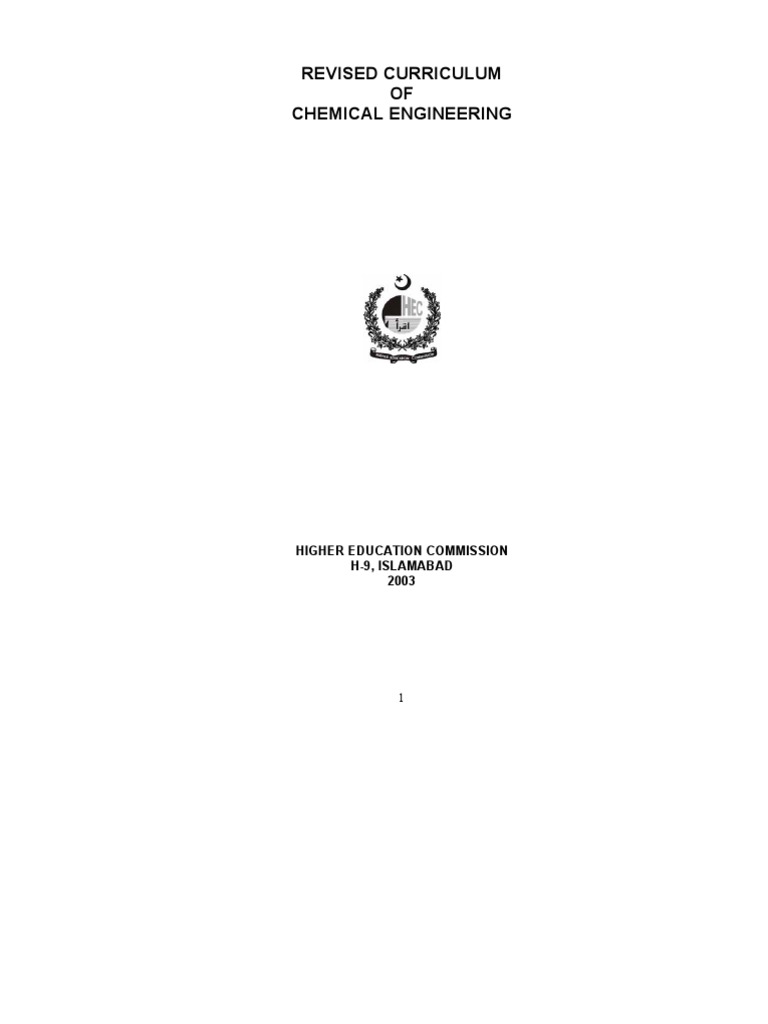 Chemical Engineering Curriculum Update | PDF