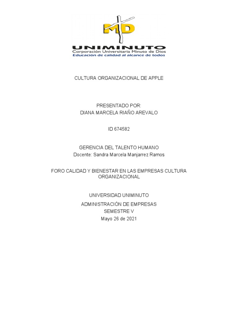 Cultura Organizacional de Apple | PDF | Apple Inc. | Bienestar