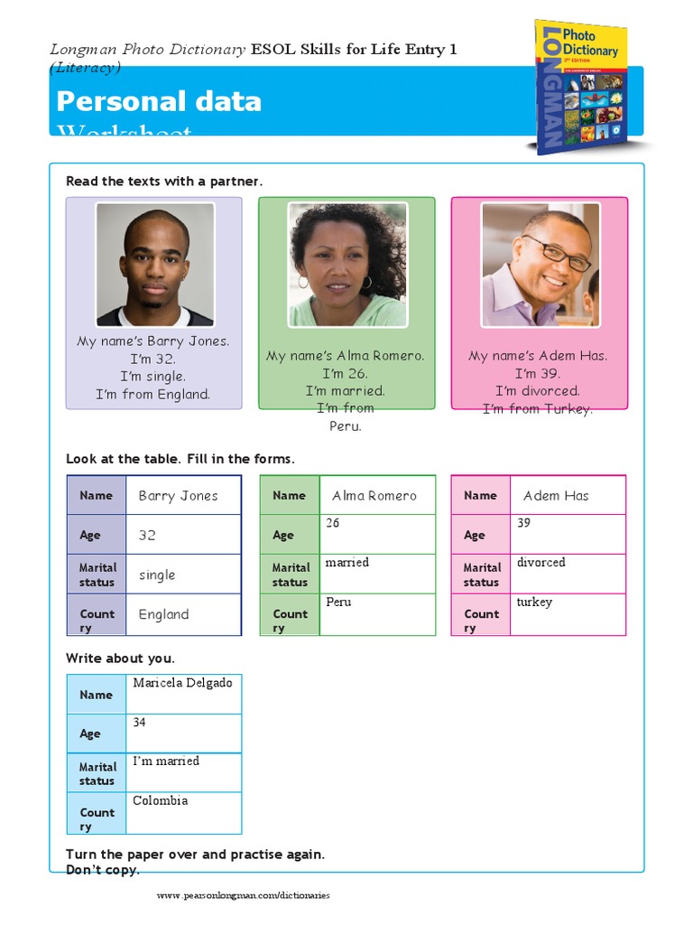 Personal Information Worsheet | PDF | Written Communication | Learning