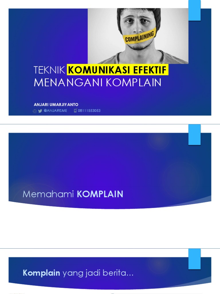 Teknik Komunikasi Efektif Menangani Komplain Kars 111 | PDF