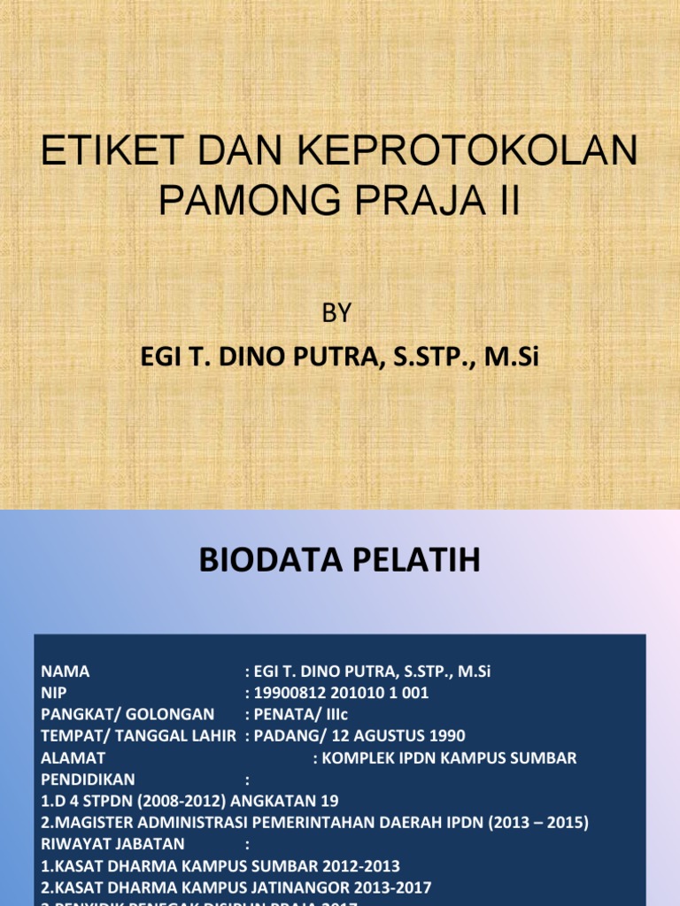 Etiket Dan Keprotokolan Pamong Praja Ii | PDF | Politik