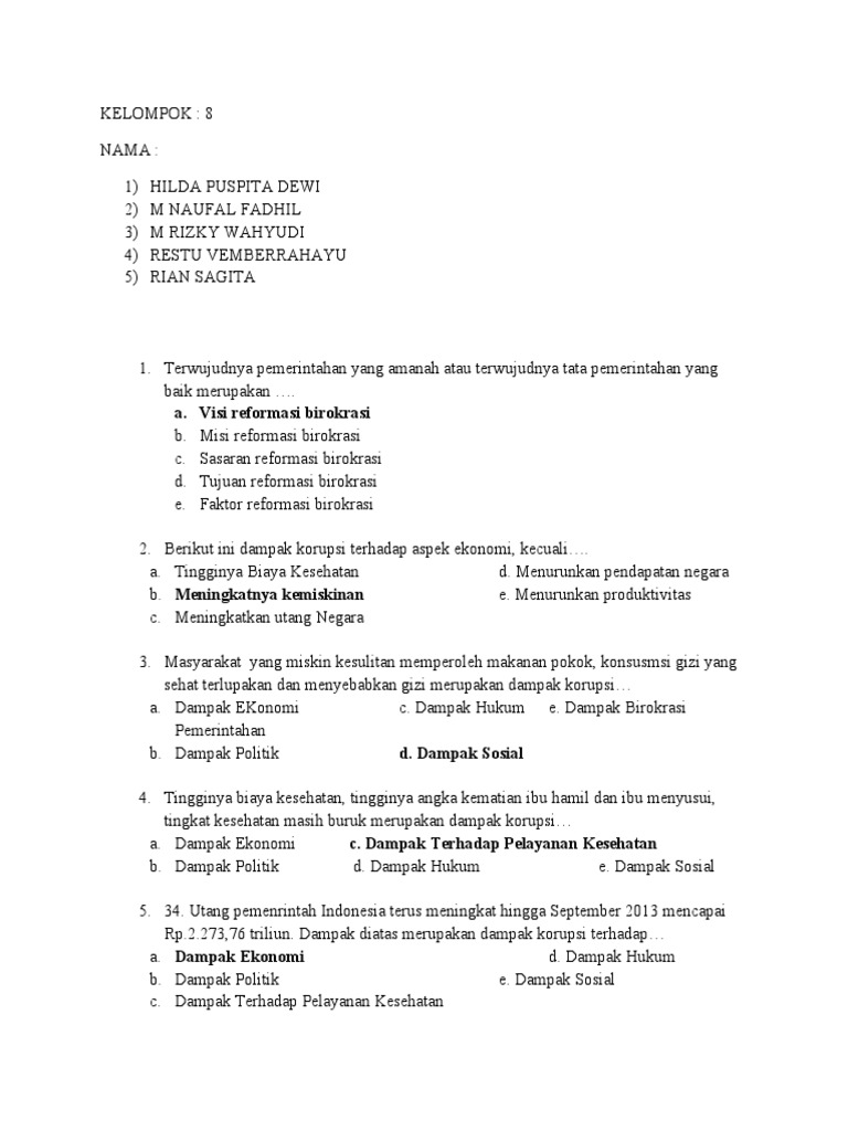 Soal Kelompok 8 Pbak | PDF