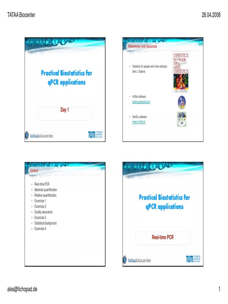 Practical Biostatistics For QPCR Applications Practical Biostatistics ...
