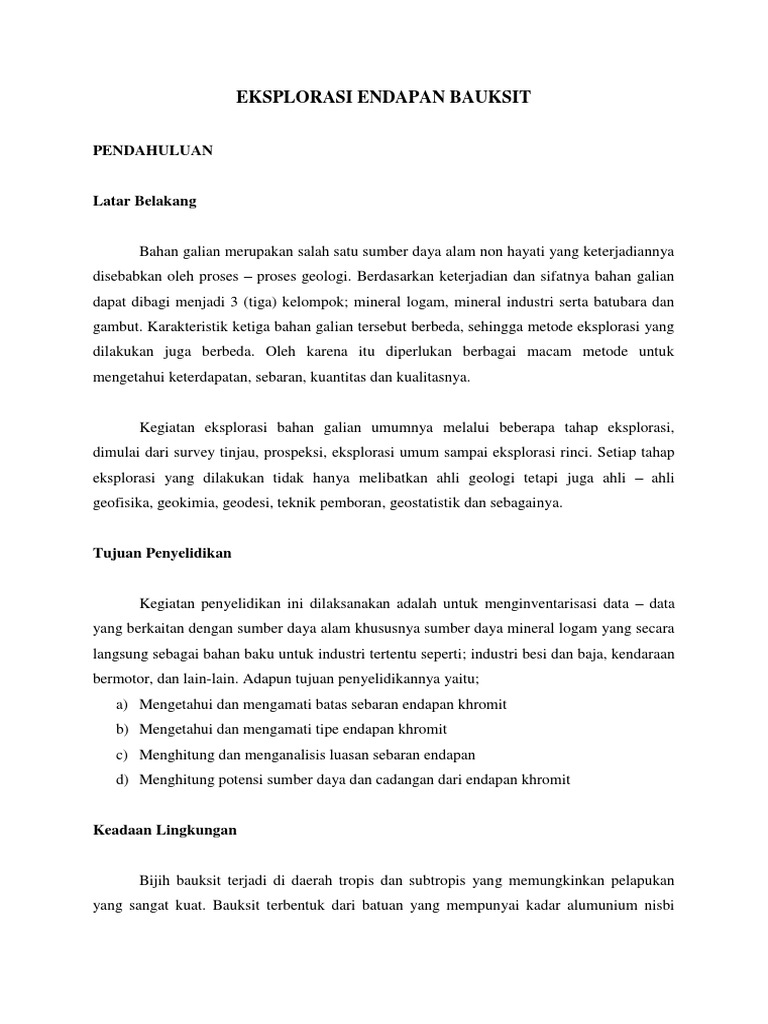 Eksplorasi Endapan Bauksit | PDF
