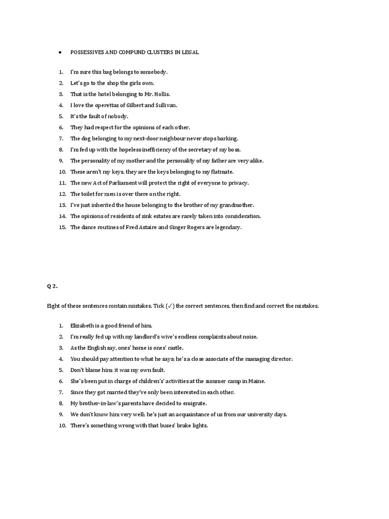 Possessives and Compounds | PDF