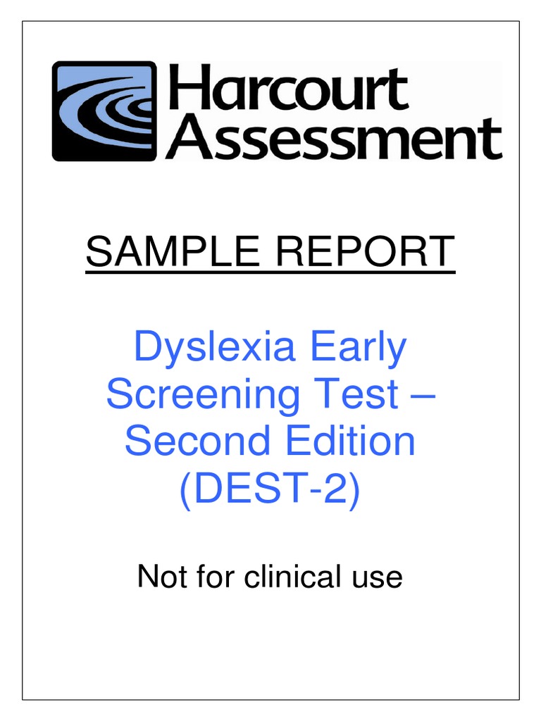 Sample Report: Dyslexia Early Screening Test - Second Edition (DEST-2 ...