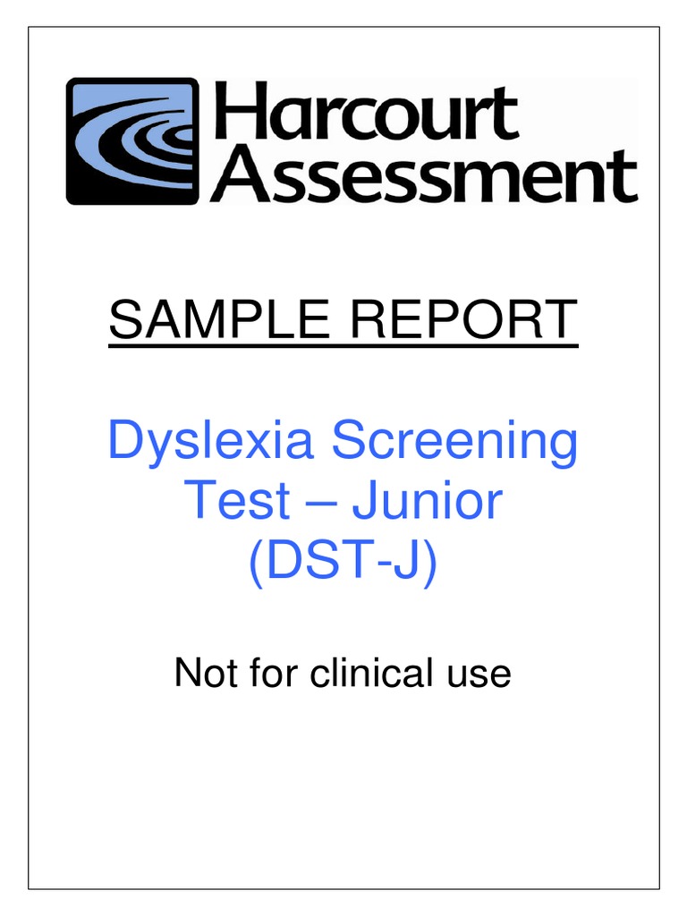 DST - J Sample Report | PDF | Dyslexia | Human Nature