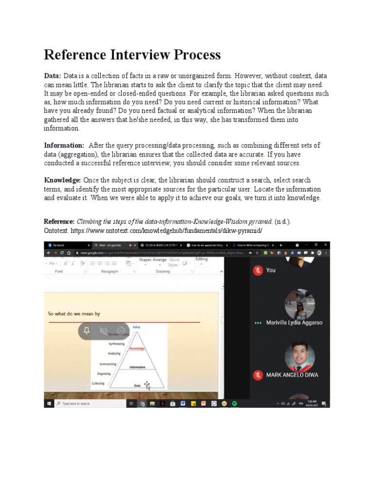 Reference Interview Process: Reference: Climbing The Steps of The data ...