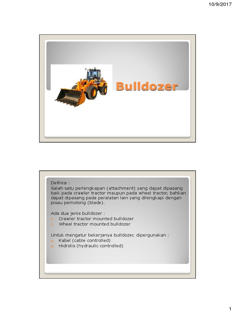 Panduan Lengkap Jenis dan Fungsi Bulldozer | PDF