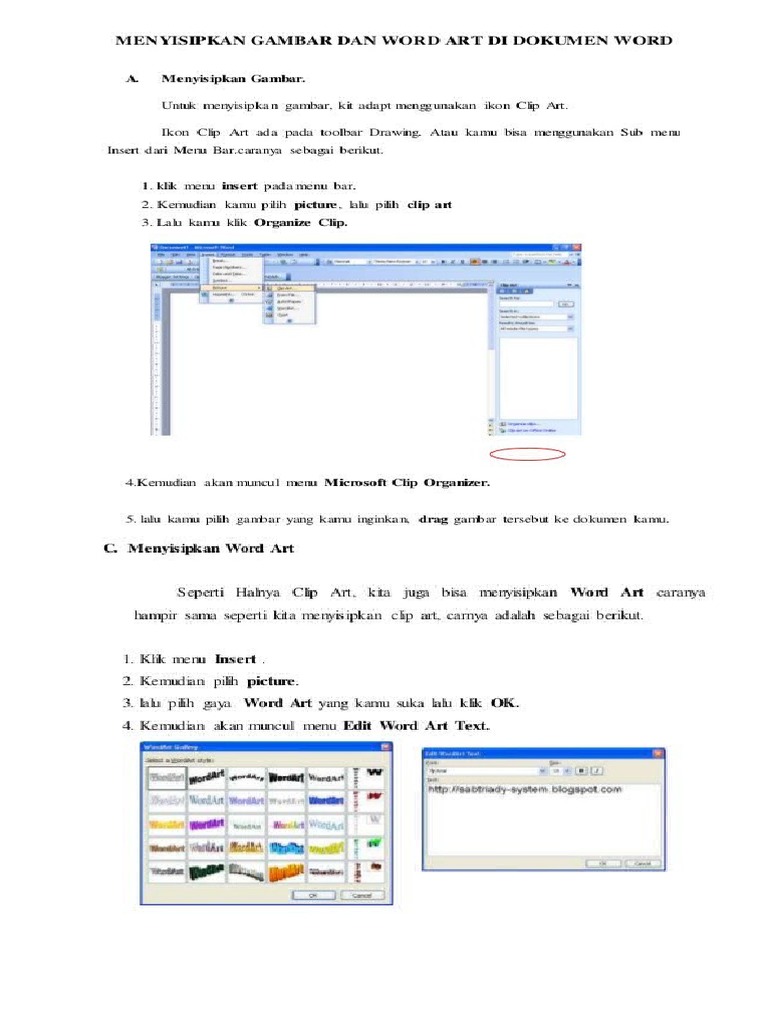 Menyisipkan Gambar Dan Word Art | PDF