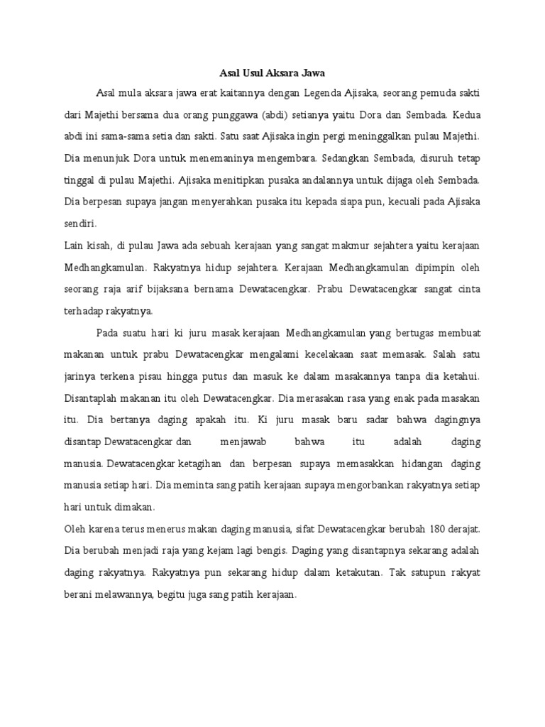 Asal Usul Aksara Jawa | PDF