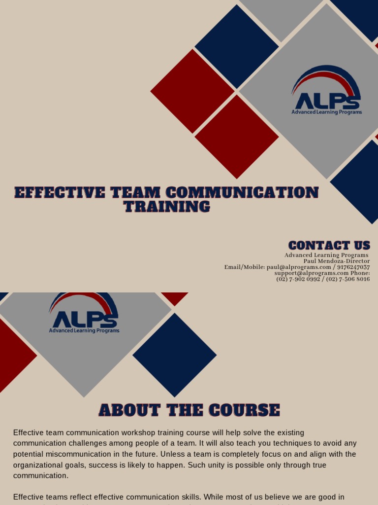 Brochure Effective Team Communication Training | Download Free PDF ...