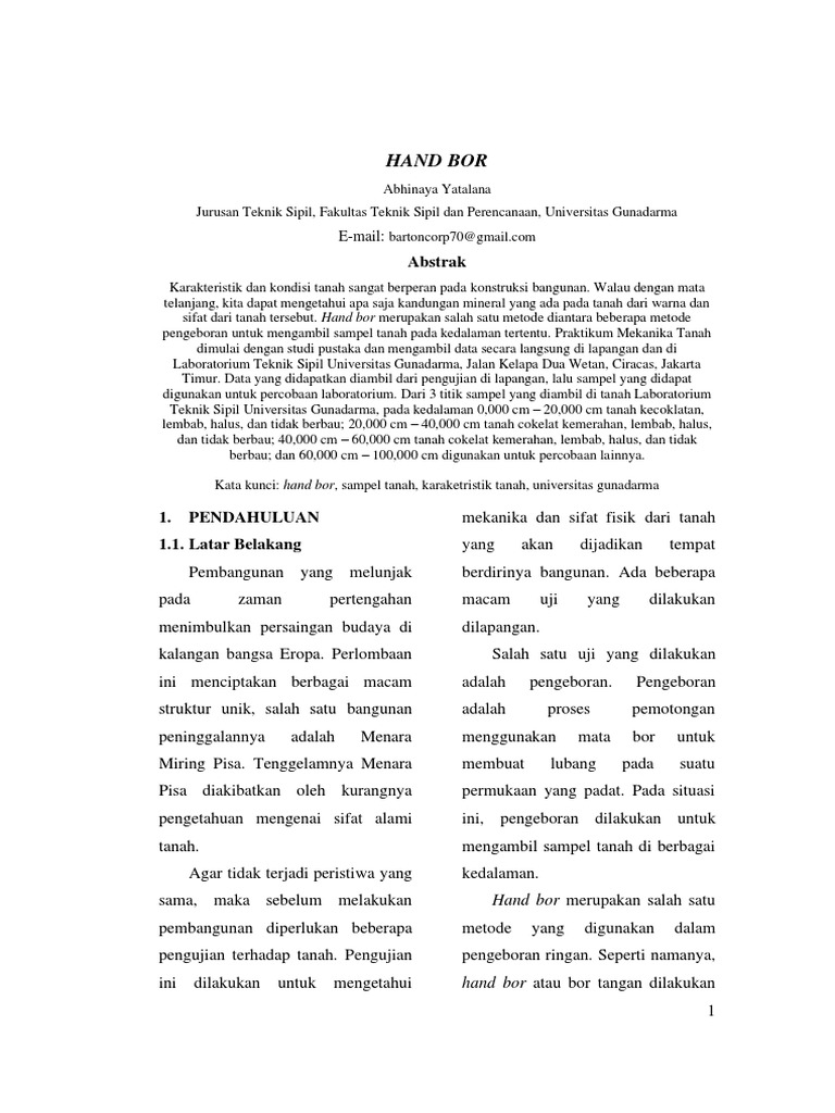 Paper Hand Bore | PDF