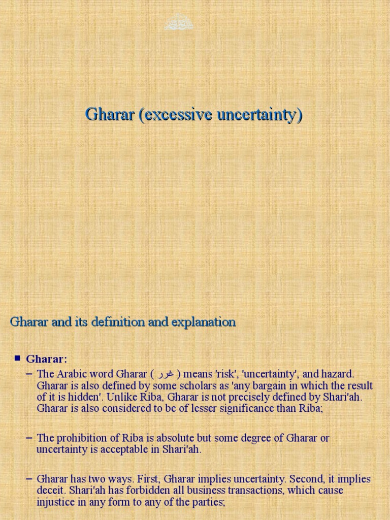 Gharar | PDF | Hadith | Gambling