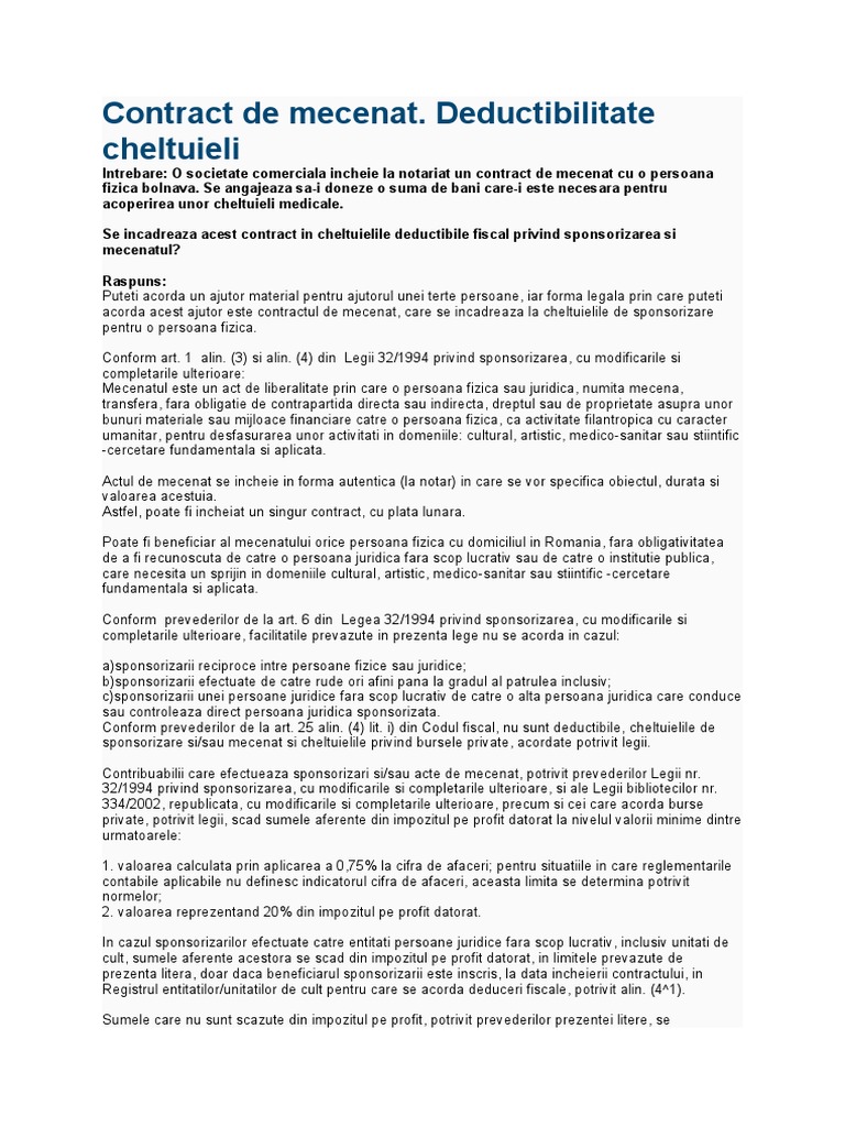 Contract de Mecenat | PDF