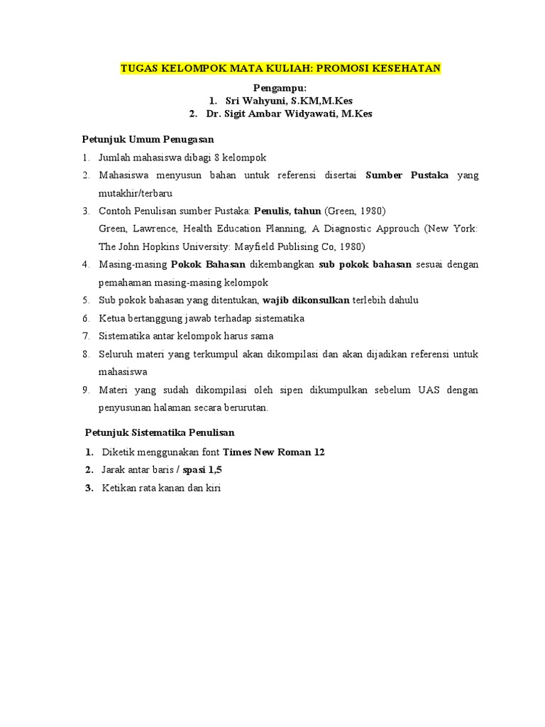 Tugas Kelompok - Dasar Promosi Kesehatan | PDF | Kesehatan Holistik | Sains & Matematika