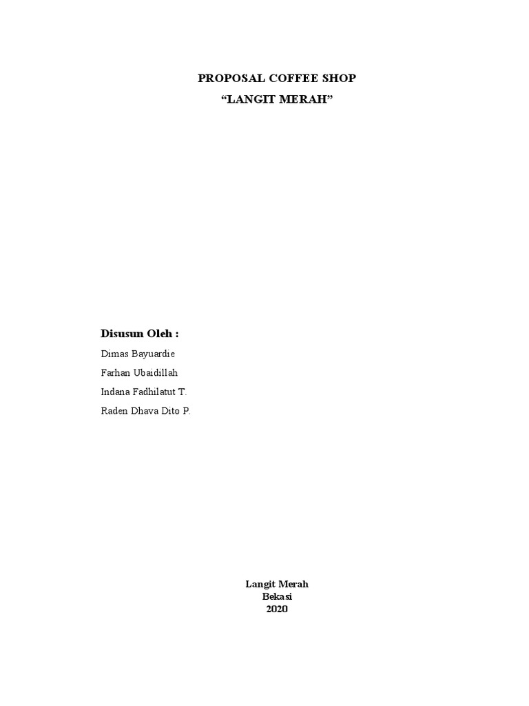 Proposal Coffee Shop | PDF