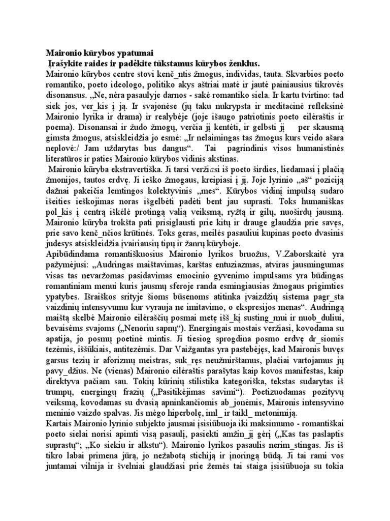 Maironis, Skyryba | PDF