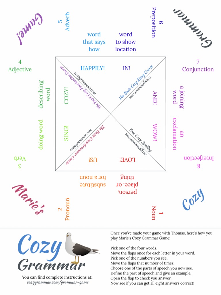 Maries Cozy Grammar Game | PDF