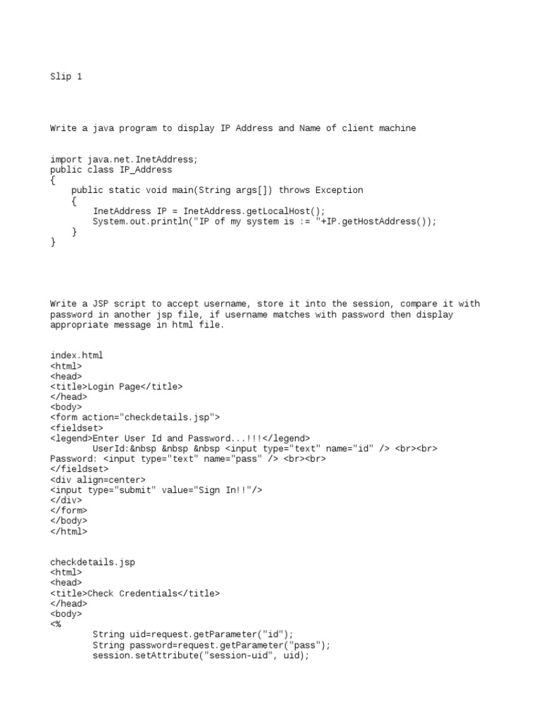 Slip 1 | PDF | Object Oriented Programming | Computer Programming
