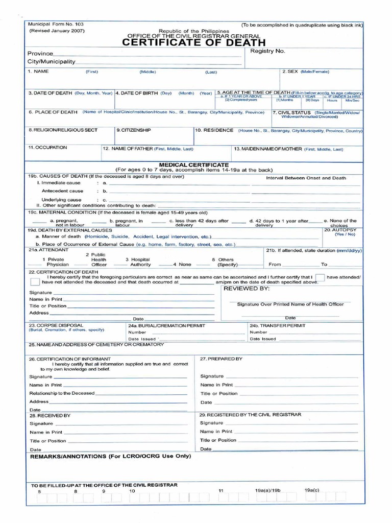 Certificate of Death | PDF