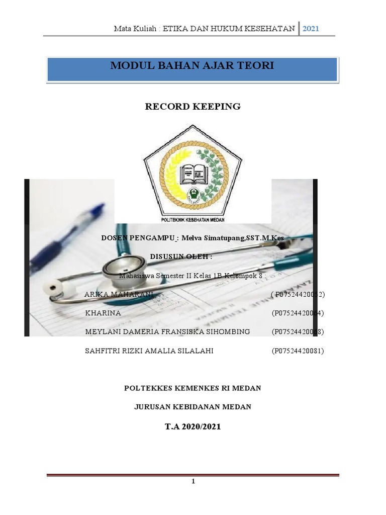 .Perbaikan Modul Record Keeping Kelompok 8 Kelas 1b | PDF