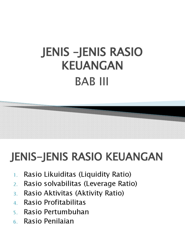 Bab 3 Jenis Rasio Keuangan | PDF