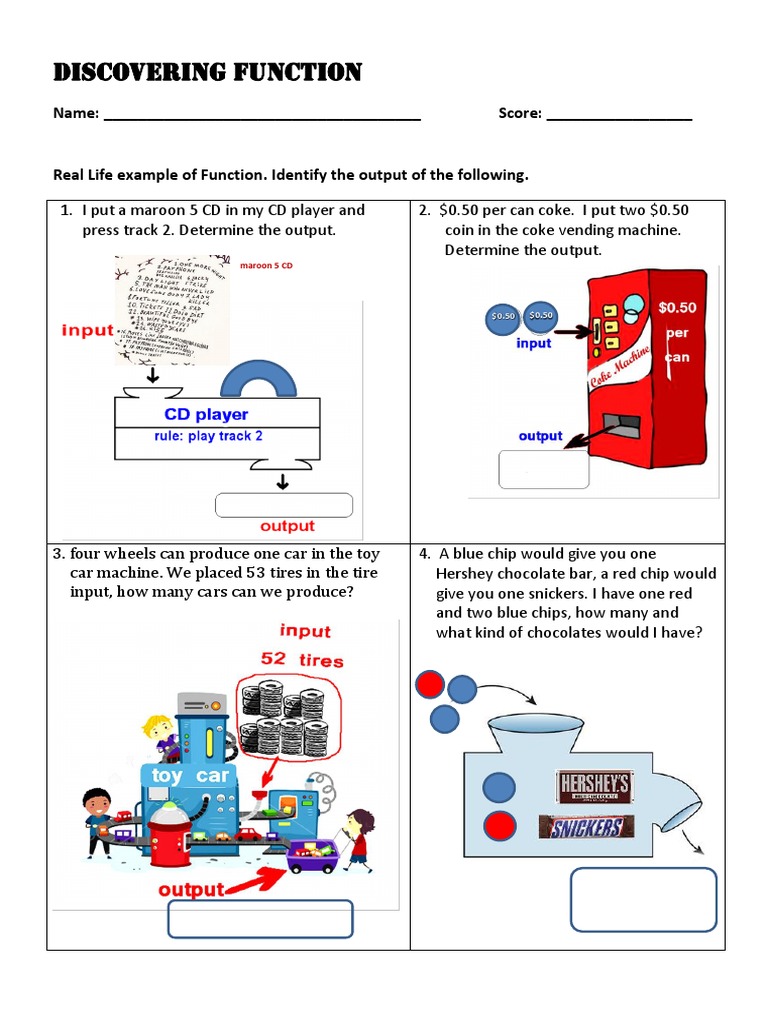 Student Self Discovery Function Activitywith Functionmachine | PDF