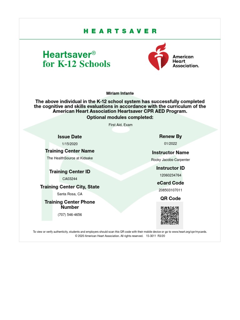 cpr certificate 1 | PDF