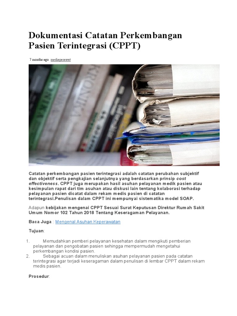 Dokumentasi Catatan Perkembangan Pasien Terintegrasi | PDF