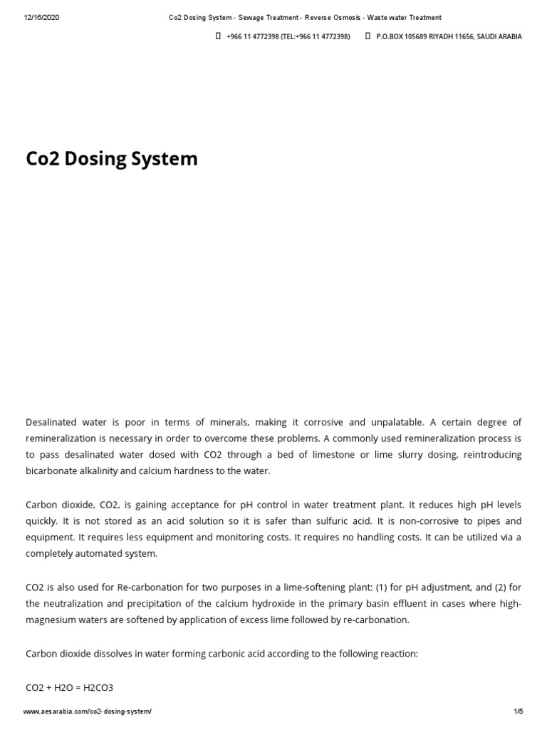 Co2 Dosing System - Sewage Treatment - Reverse Osmosis - Waste Water ...