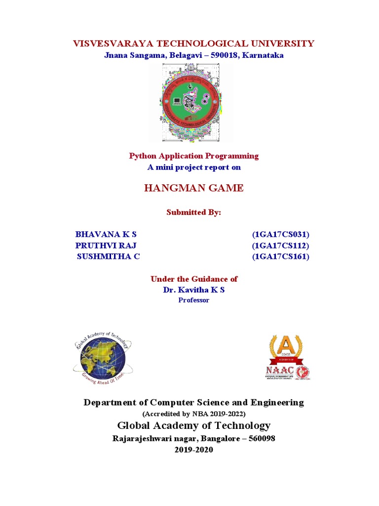 Python Project Report Hangmanpdf | PDF | Python (Programming Language ...