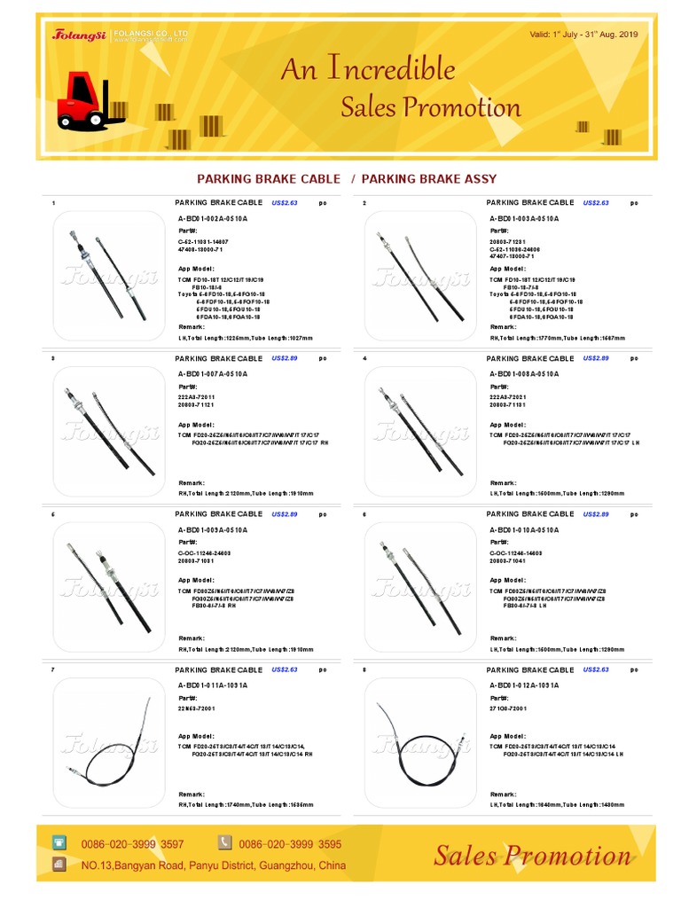 Parking Brake Assy&Parking Brake Cable | PDF | Tools | Manufactured Goods