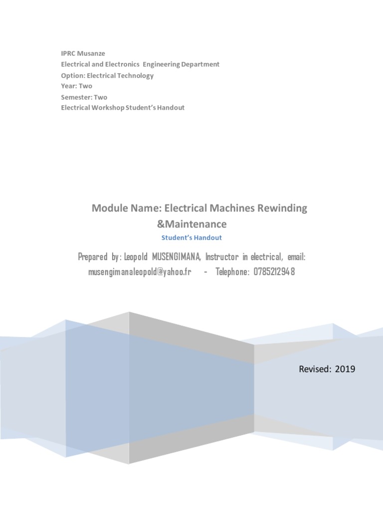 Electrical Machines Rewinding and Maintenance | Download Free PDF ...