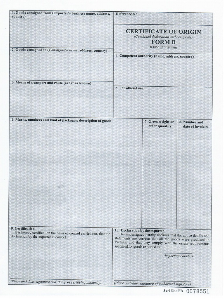CO FORM B - Blank | PDF