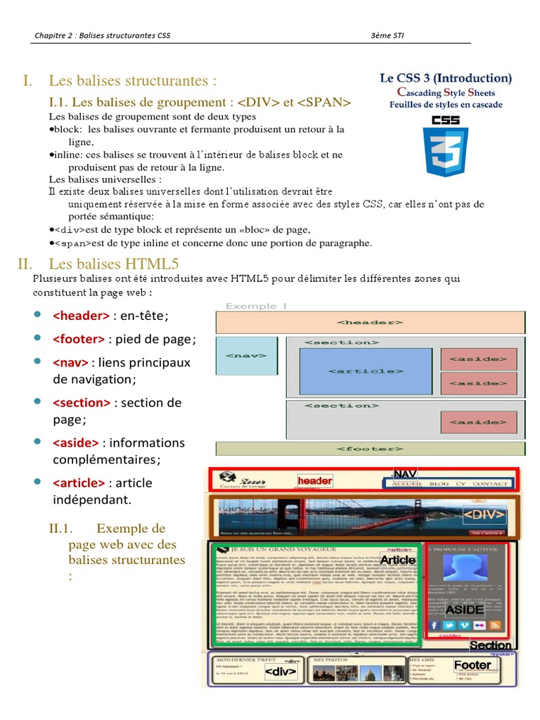 Balise Structurante Css | PDF | Langage de balisage | HTML5