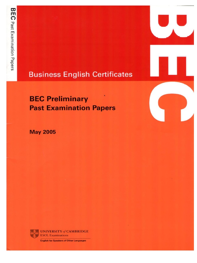 BEC Preliminary May 2005 | PDF